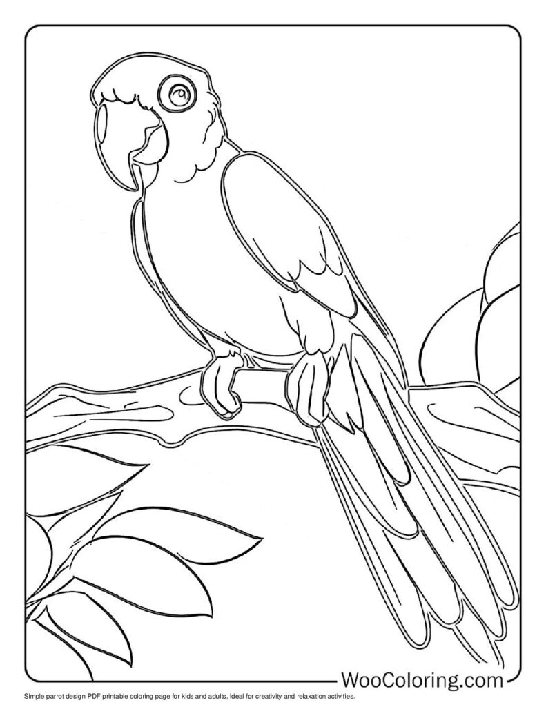 100+ Parrot coloring pages (Free PDF To Print) | Woo Coloring