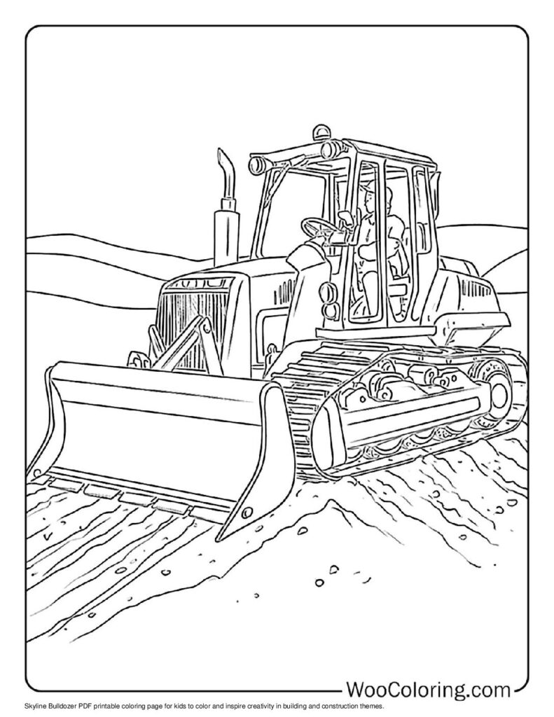 100+ Bulldozer coloring pages (Free PDF To Print) | Woo Coloring