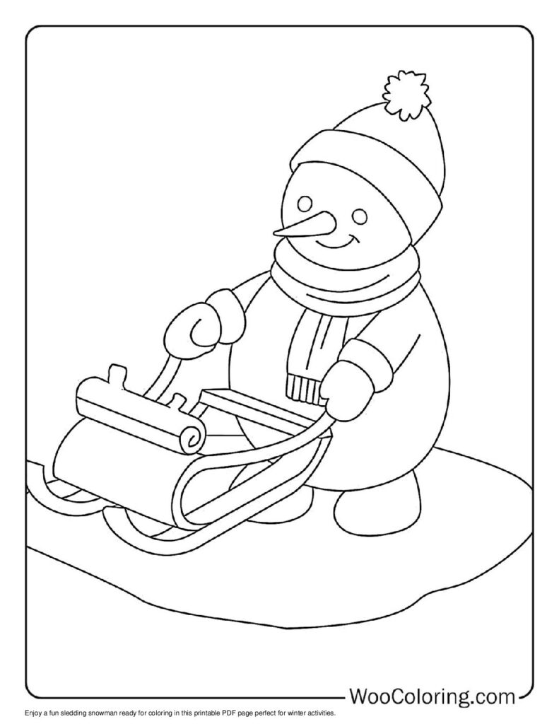 100+ Snowman coloring pages (Free PDF To Print) | Woo Coloring