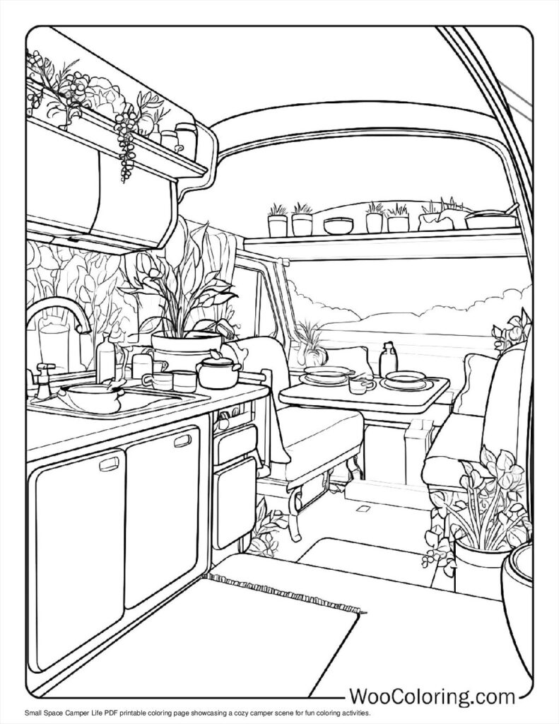 100+ Camper & RV coloring pages (Free PDF To Print) | Woo Coloring