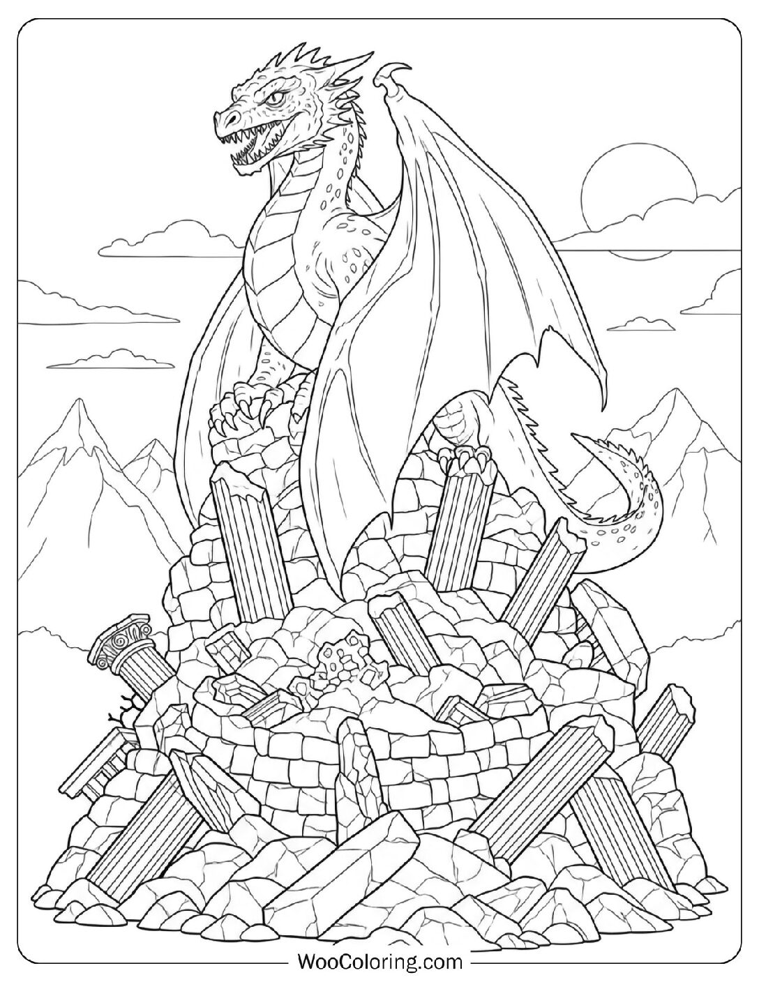 58 Dragon Coloring Pages (Free PDF To Print) | Woo Coloring