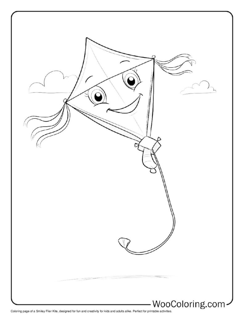 100+ Kite coloring pages (Free PDF To Print) | Woo Coloring