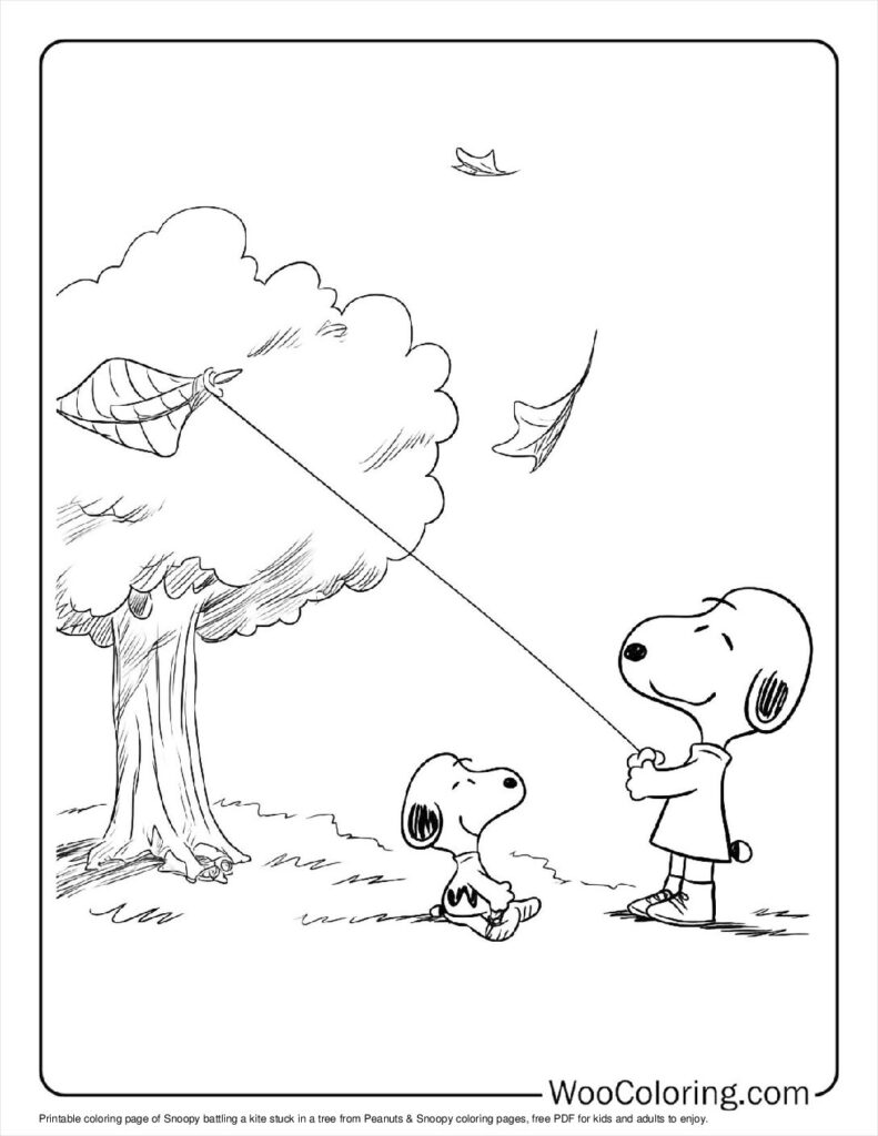 100+ Peanuts & Snoopy coloring pages (Free PDF To Print) | Woo Coloring