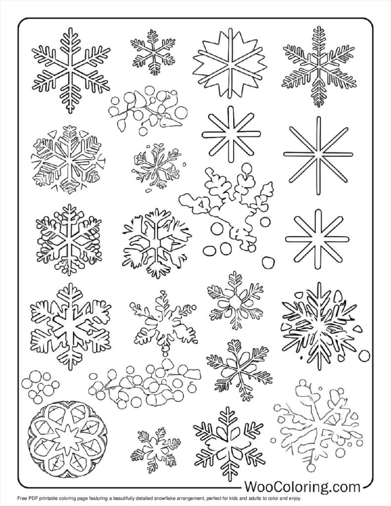 100+ Snowflake coloring pages (Free PDF To Print) | Woo Coloring