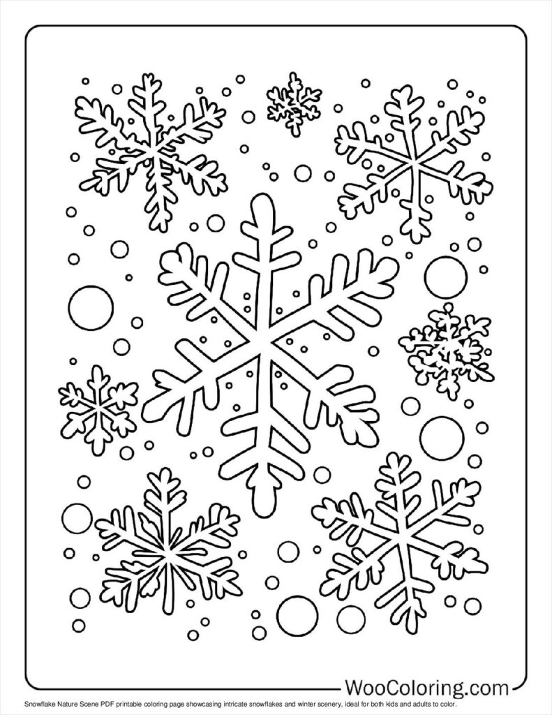 100+ Snowflake coloring pages (Free PDF To Print) | Woo Coloring