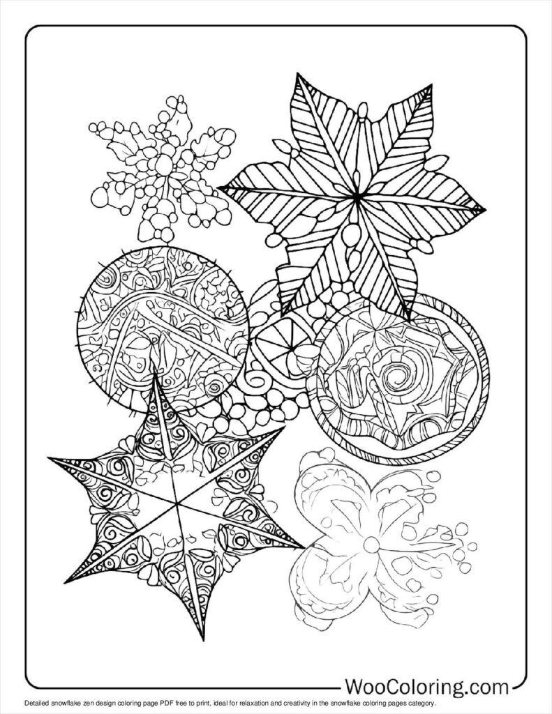 100+ Snowflake coloring pages (Free PDF To Print) | Woo Coloring