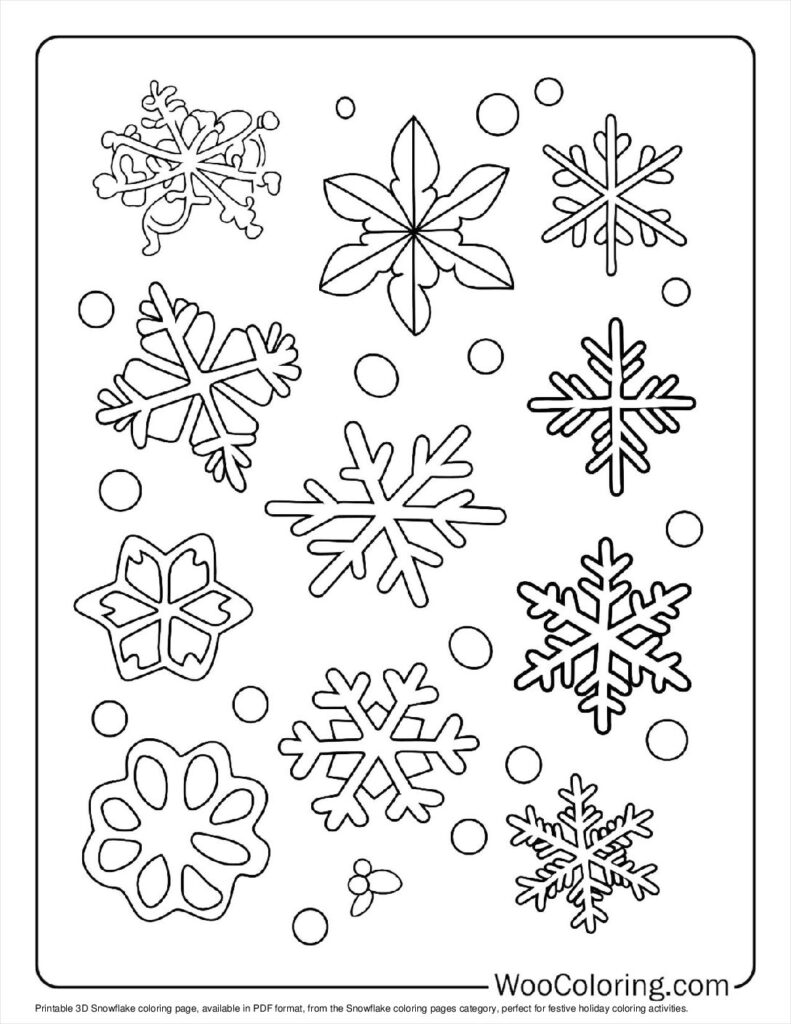 100+ Snowflake coloring pages (Free PDF To Print) | Woo Coloring