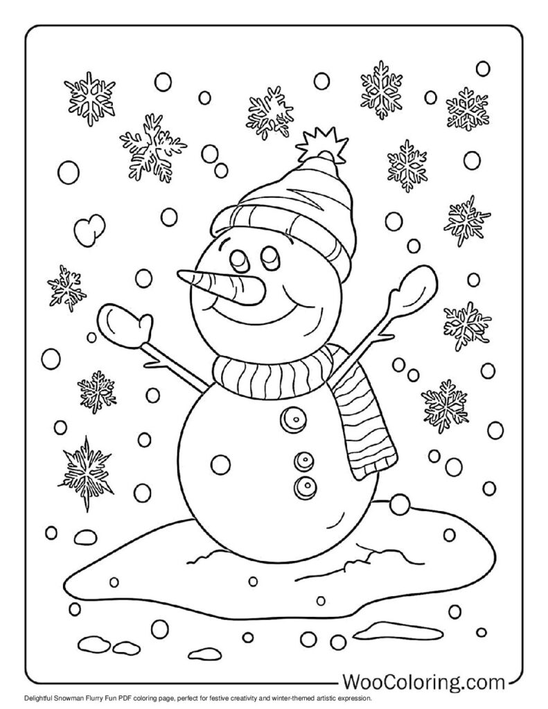 100+ Snowman coloring pages (Free PDF To Print) | Woo Coloring