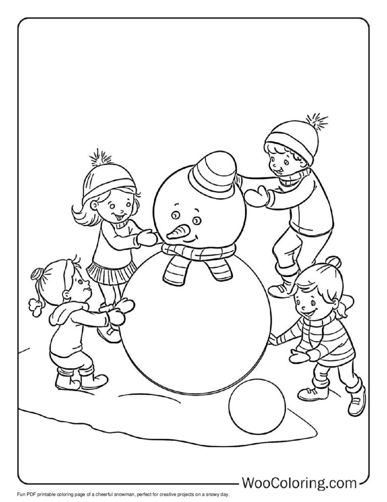 100+ Snowman coloring pages (Free PDF To Print) | Woo Coloring