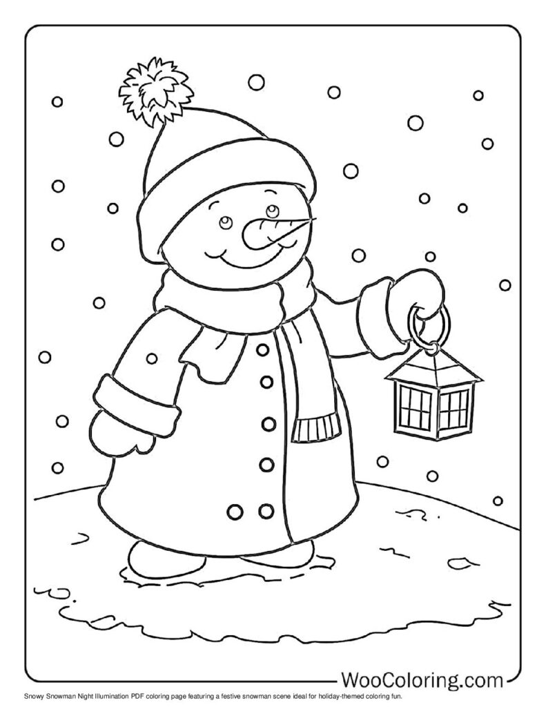 100+ Snowman coloring pages (Free PDF To Print) | Woo Coloring