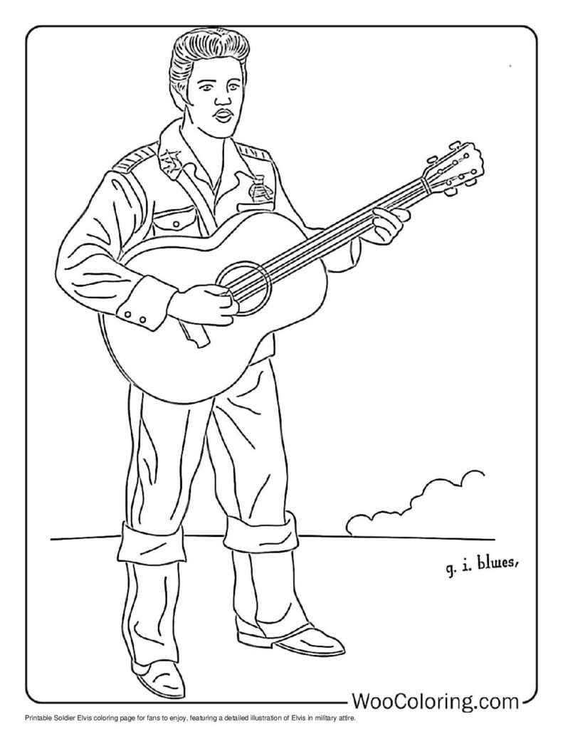 100+ Elvis coloring pages (Free PDF To Print) | Woo Coloring