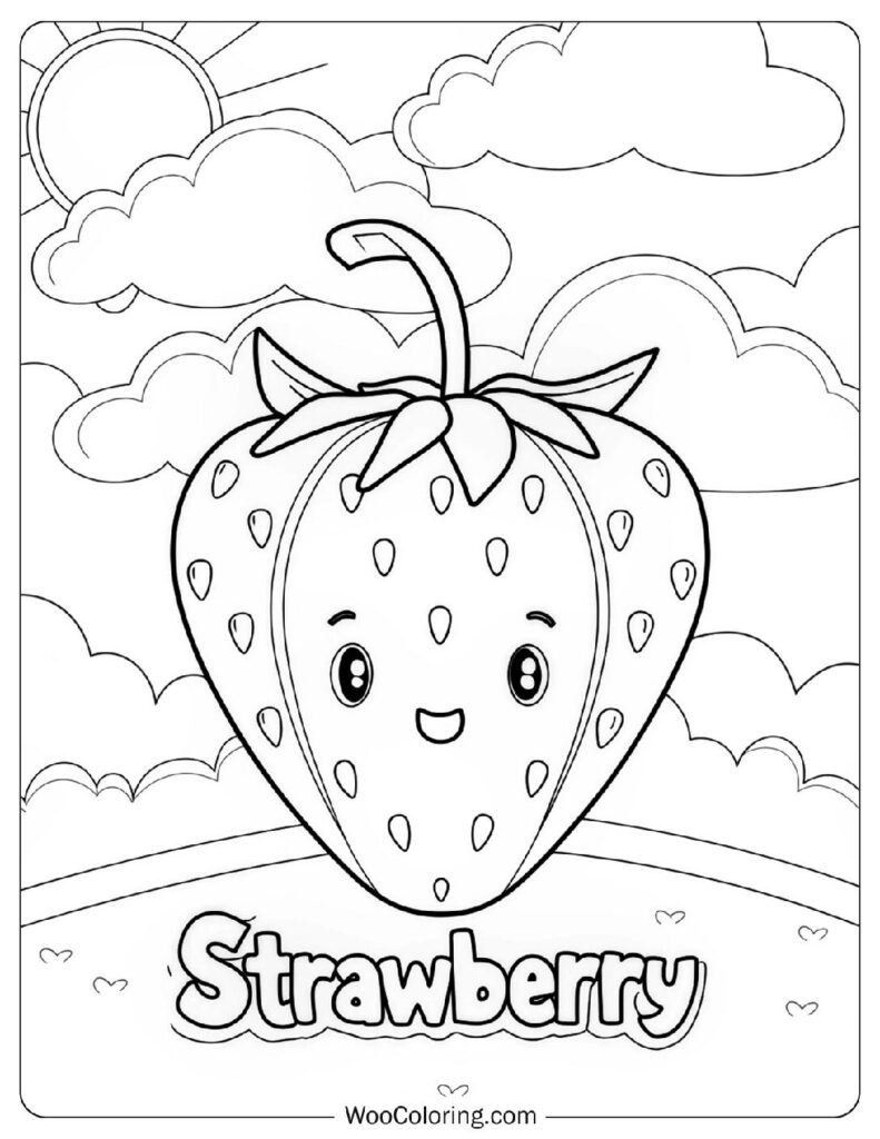 26 Strawberry Coloring Pages (Free PDF To Print) | Woo Coloring