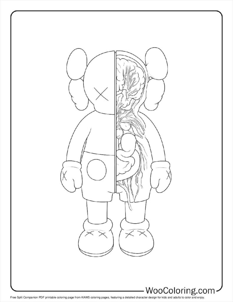 100+ KAWS coloring pages (Free PDF To Print) | Woo Coloring