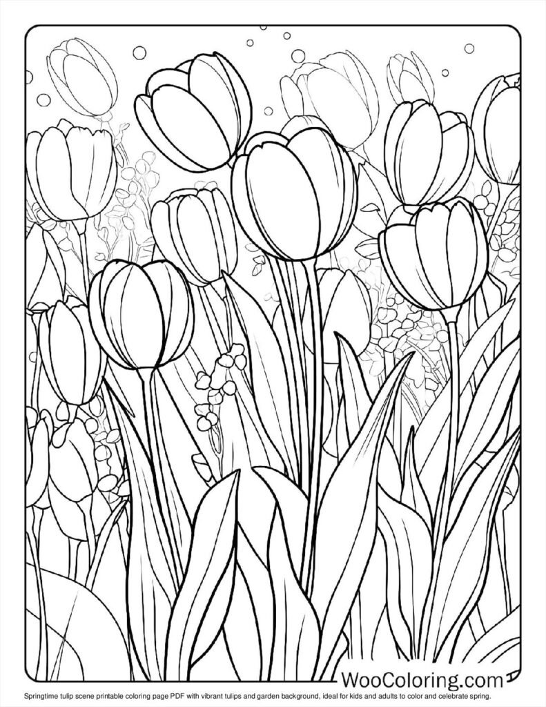 100+ Tulip coloring pages (Free PDF To Print) | Woo Coloring