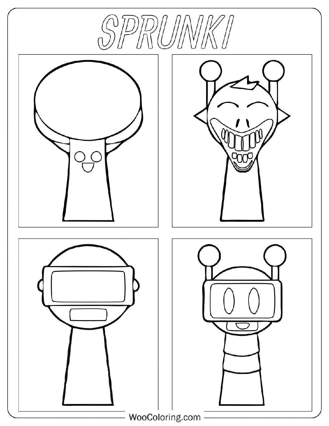 46 Sprunki Coloring Pages (Free PDF To Print) | Woo Coloring