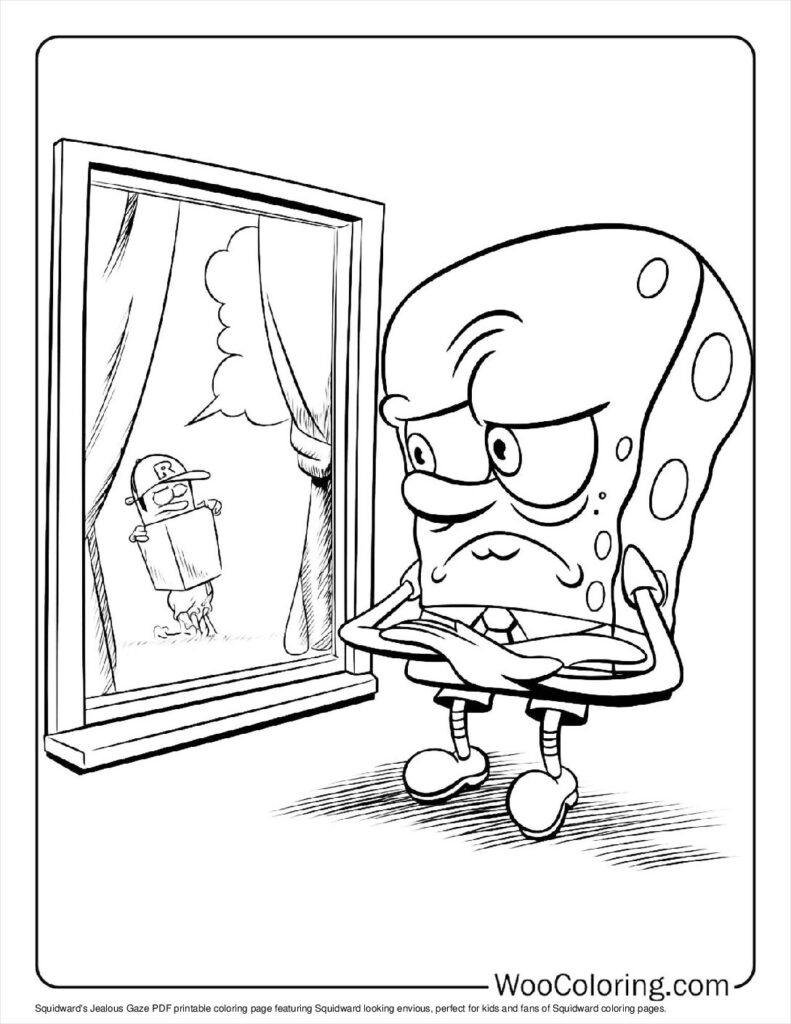 100+ Squidward coloring pages (Free PDF To Print) | Woo Coloring