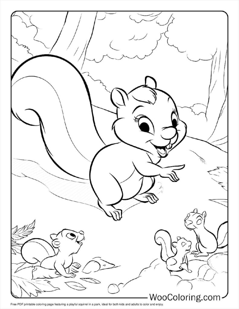100+ Squirrel coloring pages (Free PDF To Print) | Woo Coloring