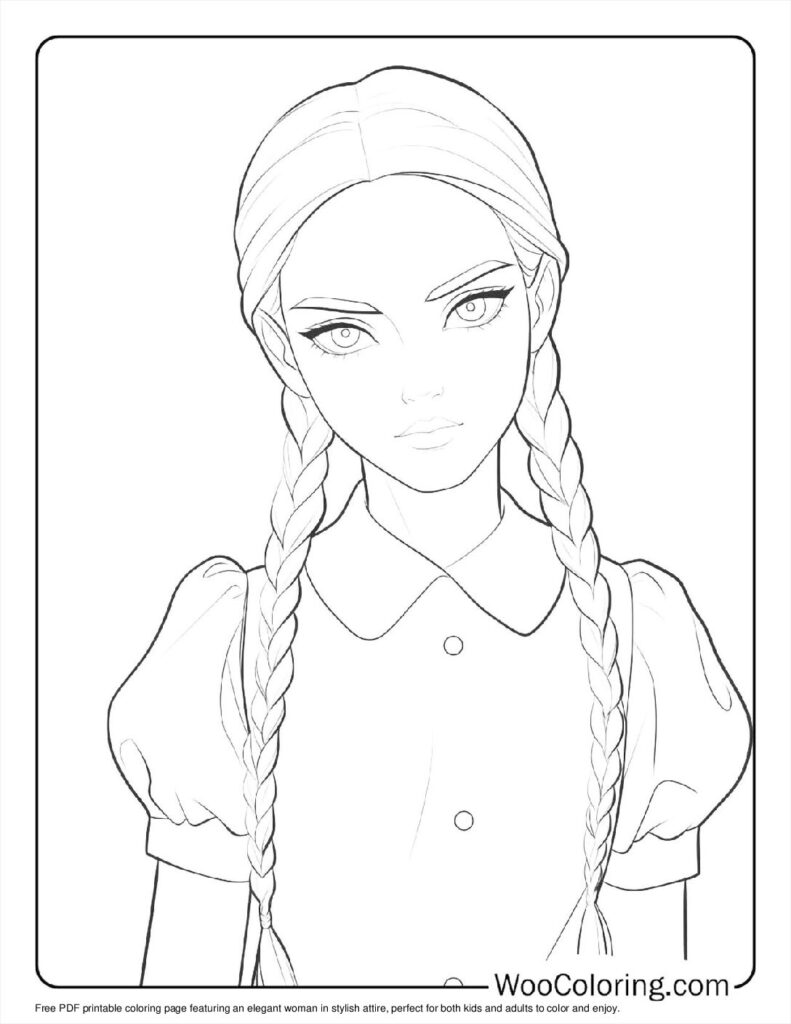 100+ Wednesday coloring pages (Free PDF To Print) | Woo Coloring