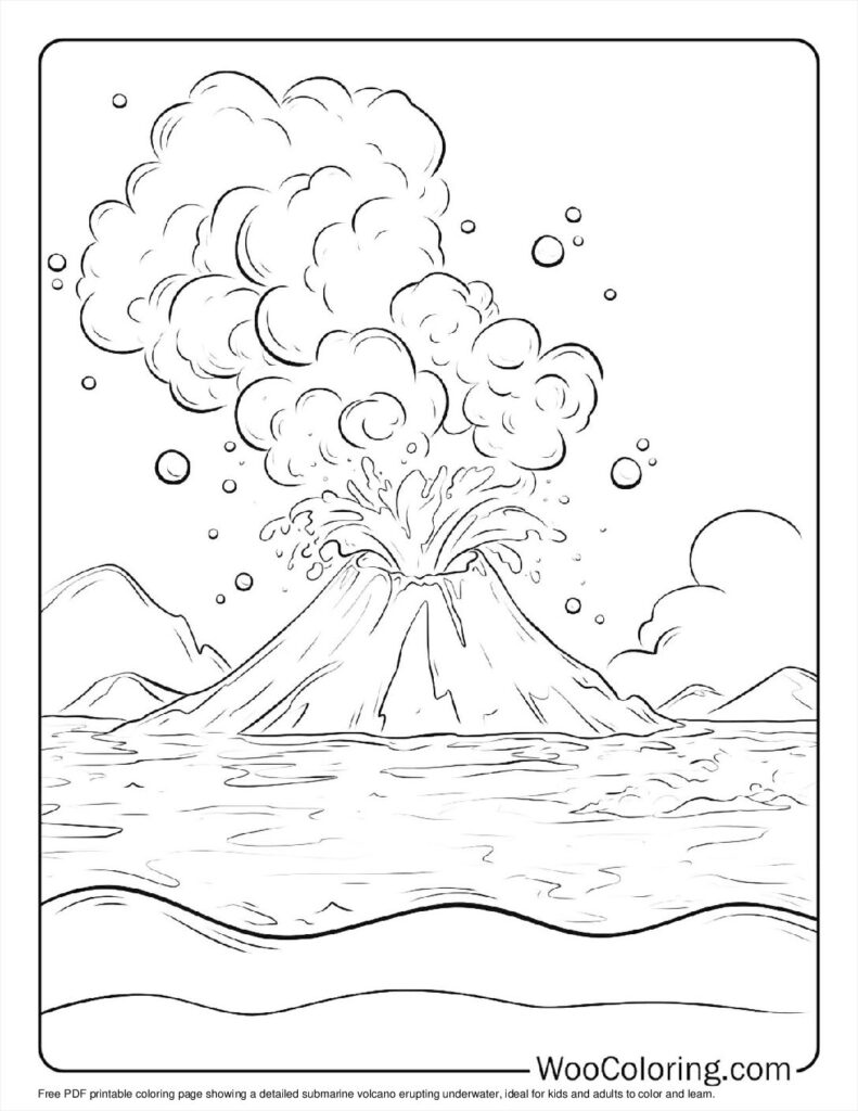 100+ Volcano coloring pages (Free PDF To Print) | Woo Coloring