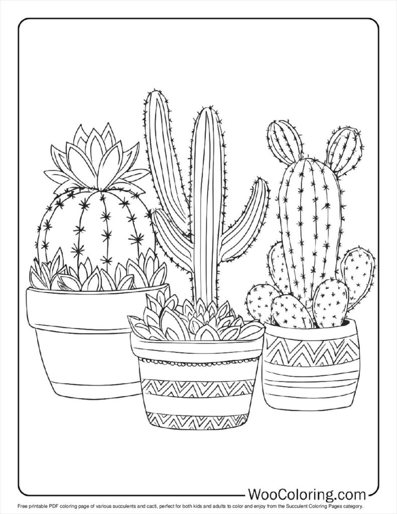 100+ Succulent coloring pages (Free PDF To Print) | Woo Coloring