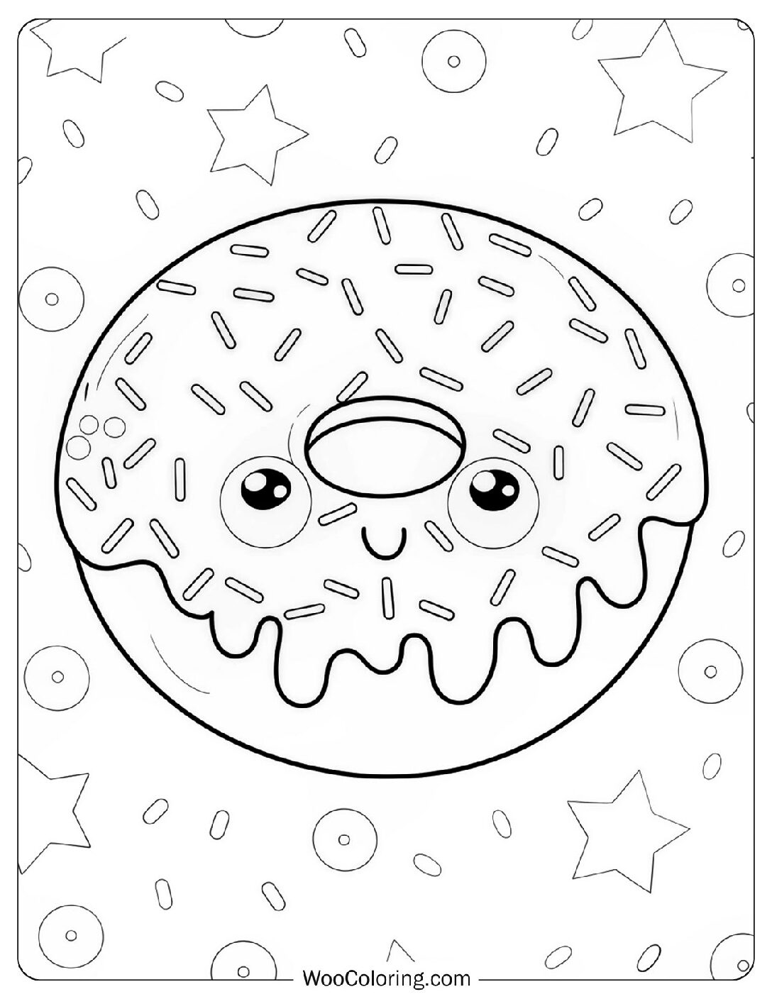 26 Donut Coloring Pages (Free PDF To Print) | Woo Coloring