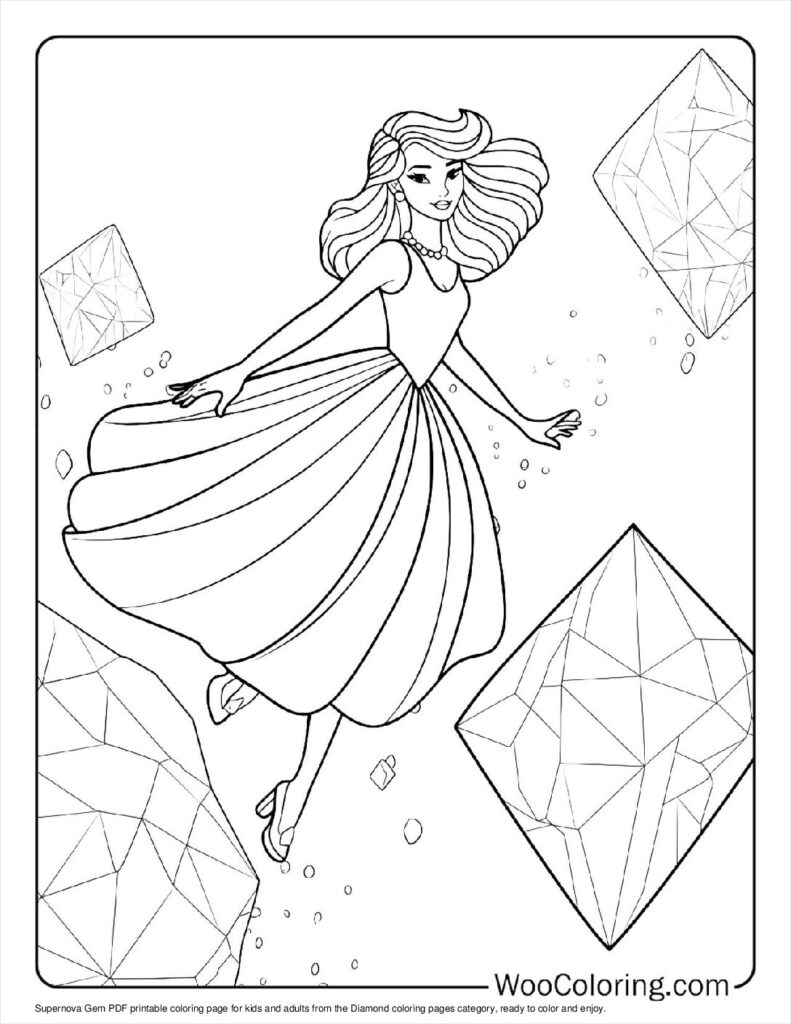 100+ Diamond coloring pages (Free PDF To Print) | Woo Coloring