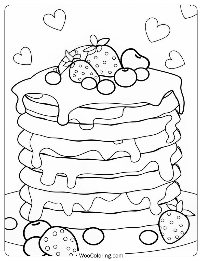22 Pancake Coloring Pages (Free PDF To Print) | Woo Coloring
