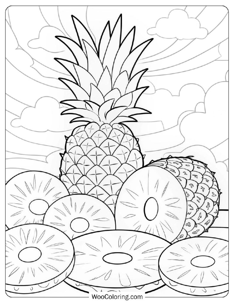 24 Pineapple Coloring Pages (Free PDF To Print) | Woo Coloring