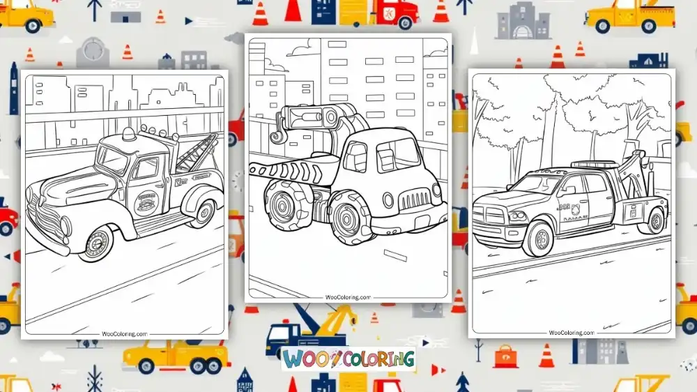 100+ Tow Truck coloring pages (Free PDF To Print) | Woo Coloring
