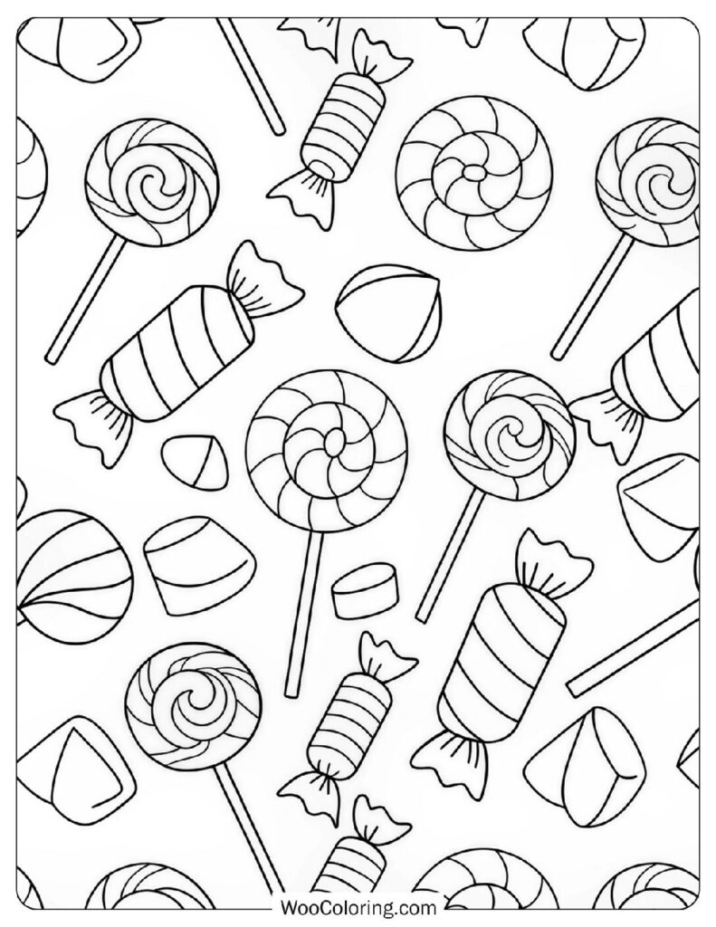 28 Candy Coloring Pages (Free PDF To Print) | Woo Coloring