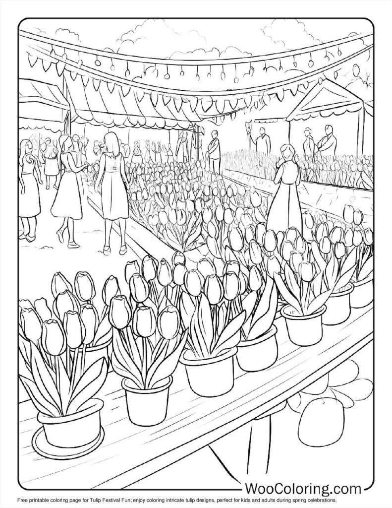 100+ Tulip coloring pages (Free PDF To Print) | Woo Coloring