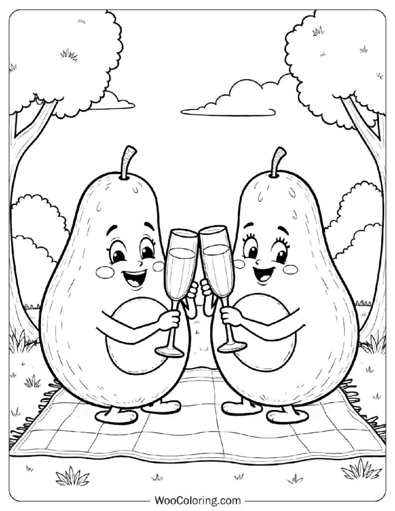 22 Avocado Coloring Pages (Free PDF To Print) | Woo Coloring