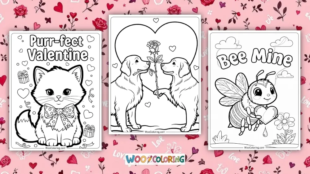 62 Valentine’s Day Coloring Pages (Free PDF To Print) | Woo Coloring