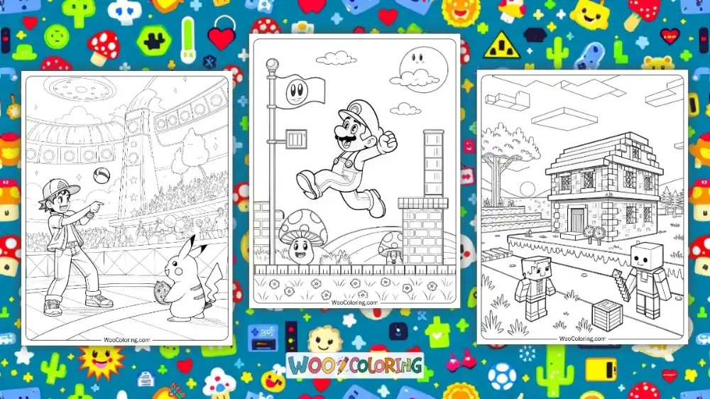 1,000 Video Game Coloring Pages (Free PDF To Print) | Woo Coloring