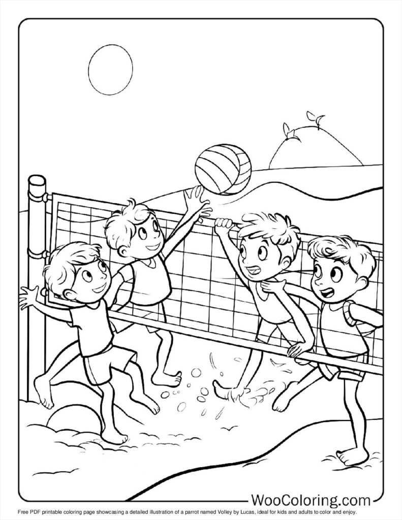 100+ Volleyball coloring pages (Free PDF To Print) | Woo Coloring