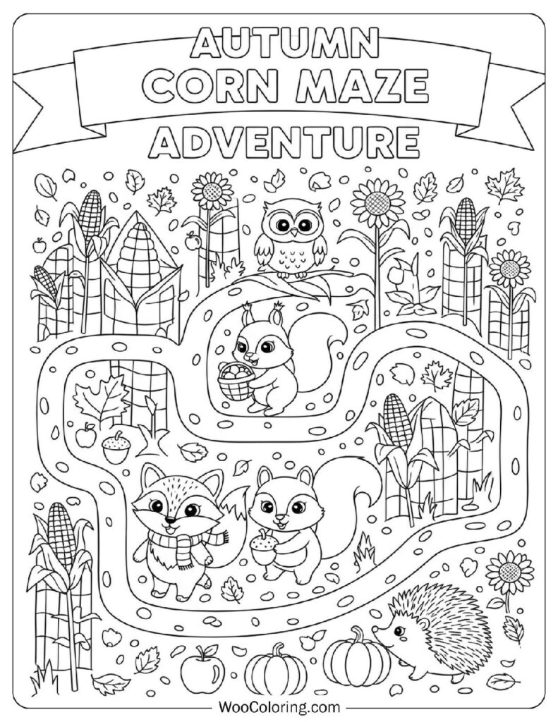 100+ Fall & Autumn coloring pages (Free PDF To Print) | Woo Coloring