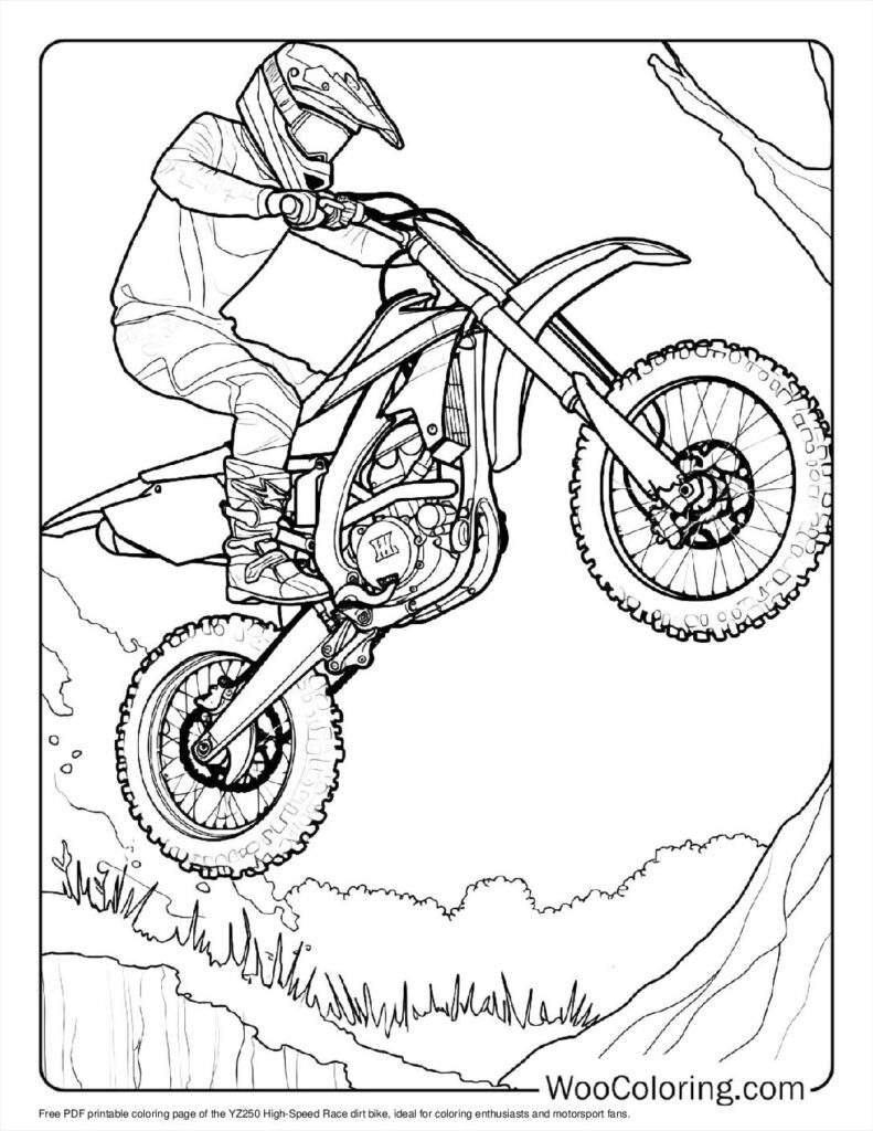 100+ Dirt Bike coloring pages (Free PDF To Print) | Woo Coloring