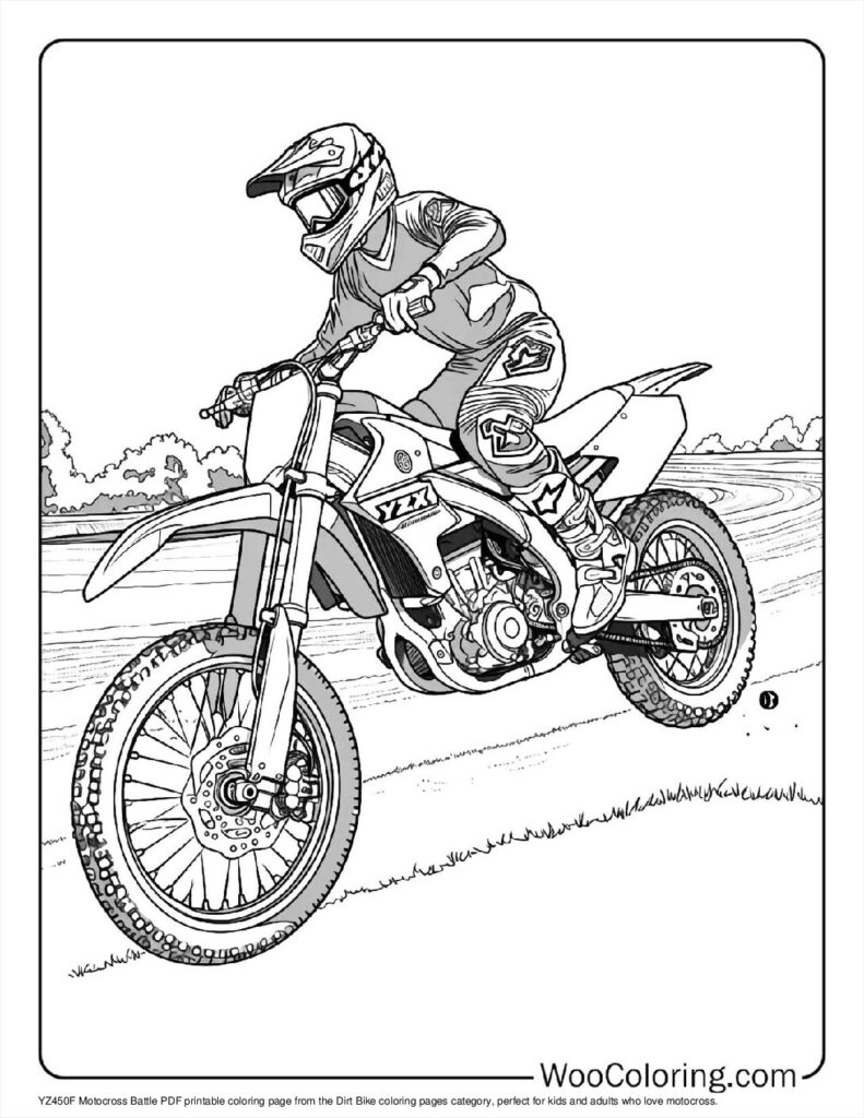 100+ Dirt Bike coloring pages (Free PDF To Print) | Woo Coloring