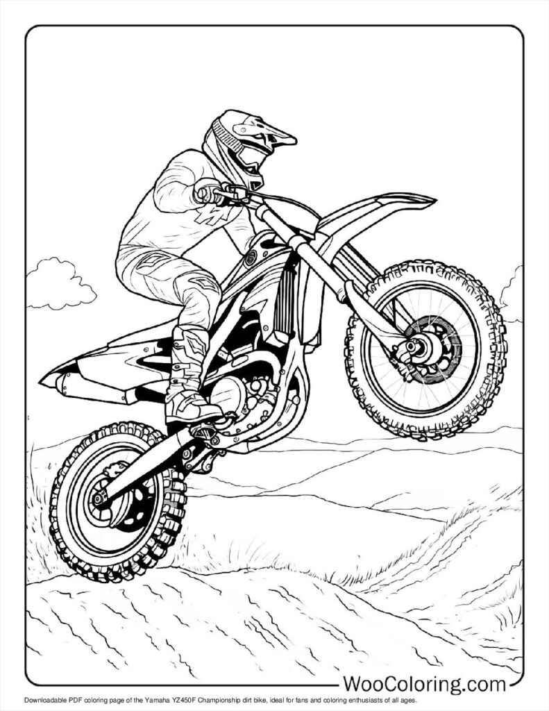 100+ Dirt Bike coloring pages (Free PDF To Print) | Woo Coloring